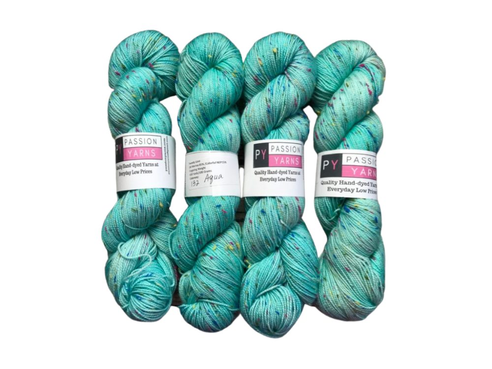Aqua- Tweed Sock – Passion Yarns